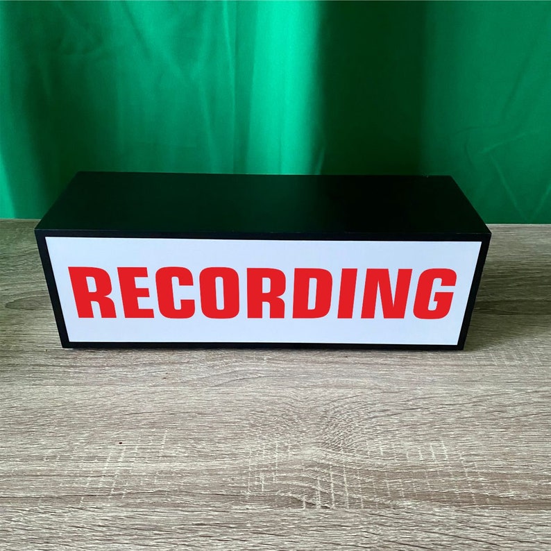 Recording Sign | Table and Wall Light Box | Illuminated Recording Sign ...