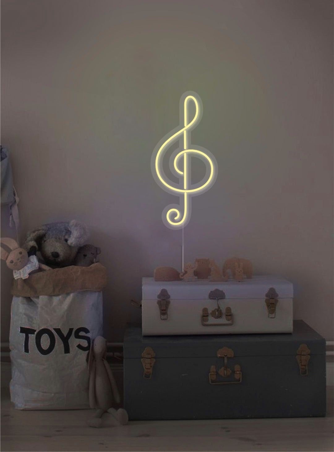 Treble Clef LED Neon Sign | Musical Note Wall Decor - Choose Your Color ...