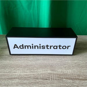 Administrator Sign | Table and Wall Light Box | Sign for Business | USB ...