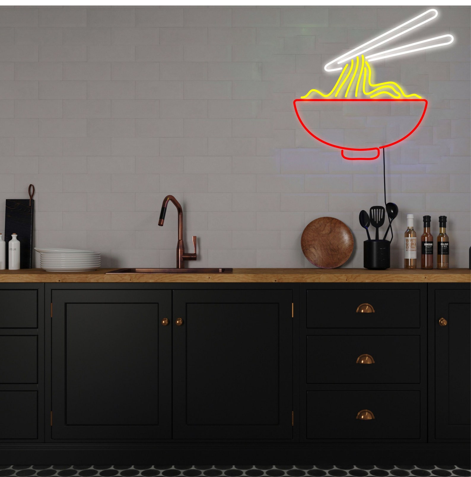 Ramen LED Neon Sign | Personalized Noodles Bowl Wall Art | Asian ...