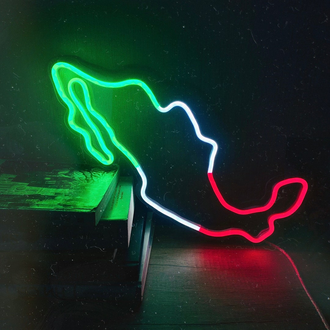Mexico Map Outline Led Neon Sign | Map for Home Decor - Personalised ...
