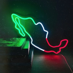 Mexico Map Outline Led Neon Sign | Map for Home Decor - Personalised ...
