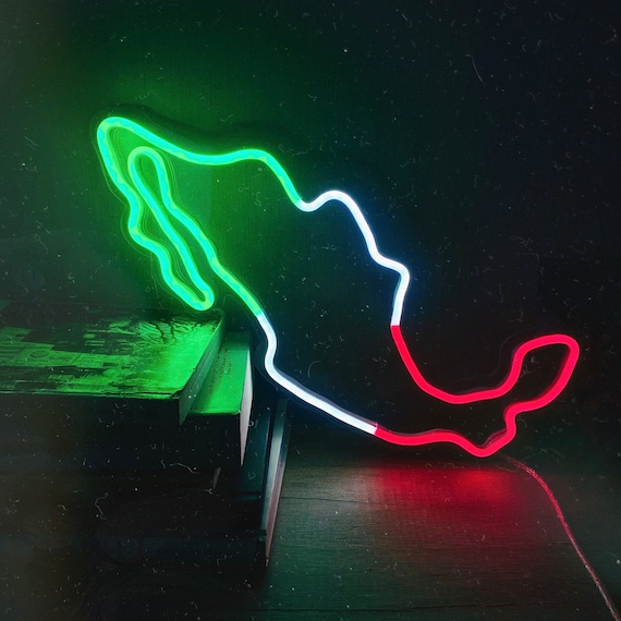 Mexico Map Outline Led Neon Sign Map for Home Decor - Etsy Canada