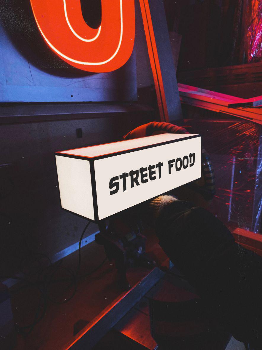 Street Food Sign | Table and Wall Light Box | Sign for Business | USB ...