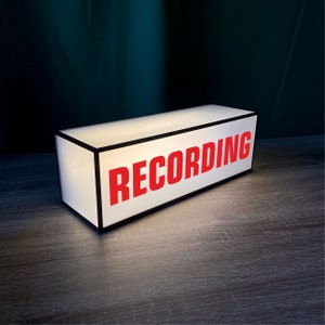 Recording Sign Table Light Box Table Decor Illuminated Recording Sign ...