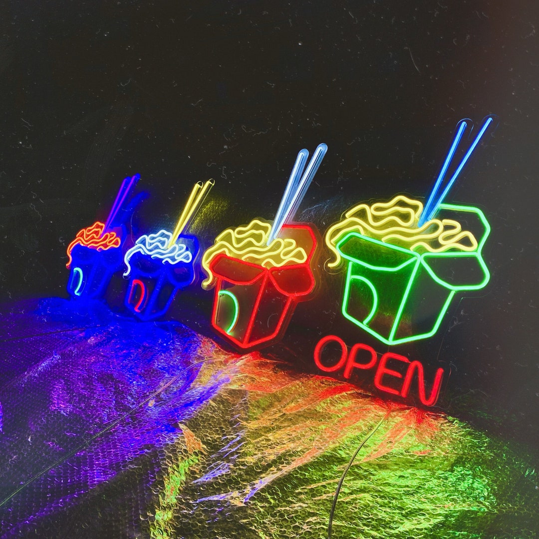Chinese Take Out Box LED Neon Sign Chinese Food Wall Decor - Etsy