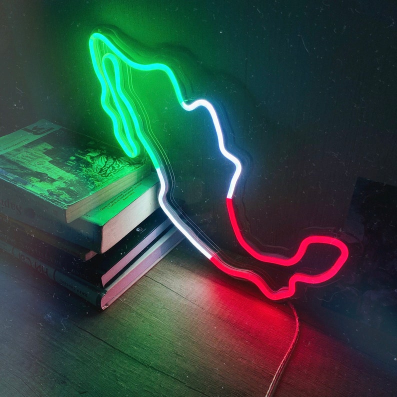 Mexico Map Outline Led Neon Sign Map for Home Decor - Etsy