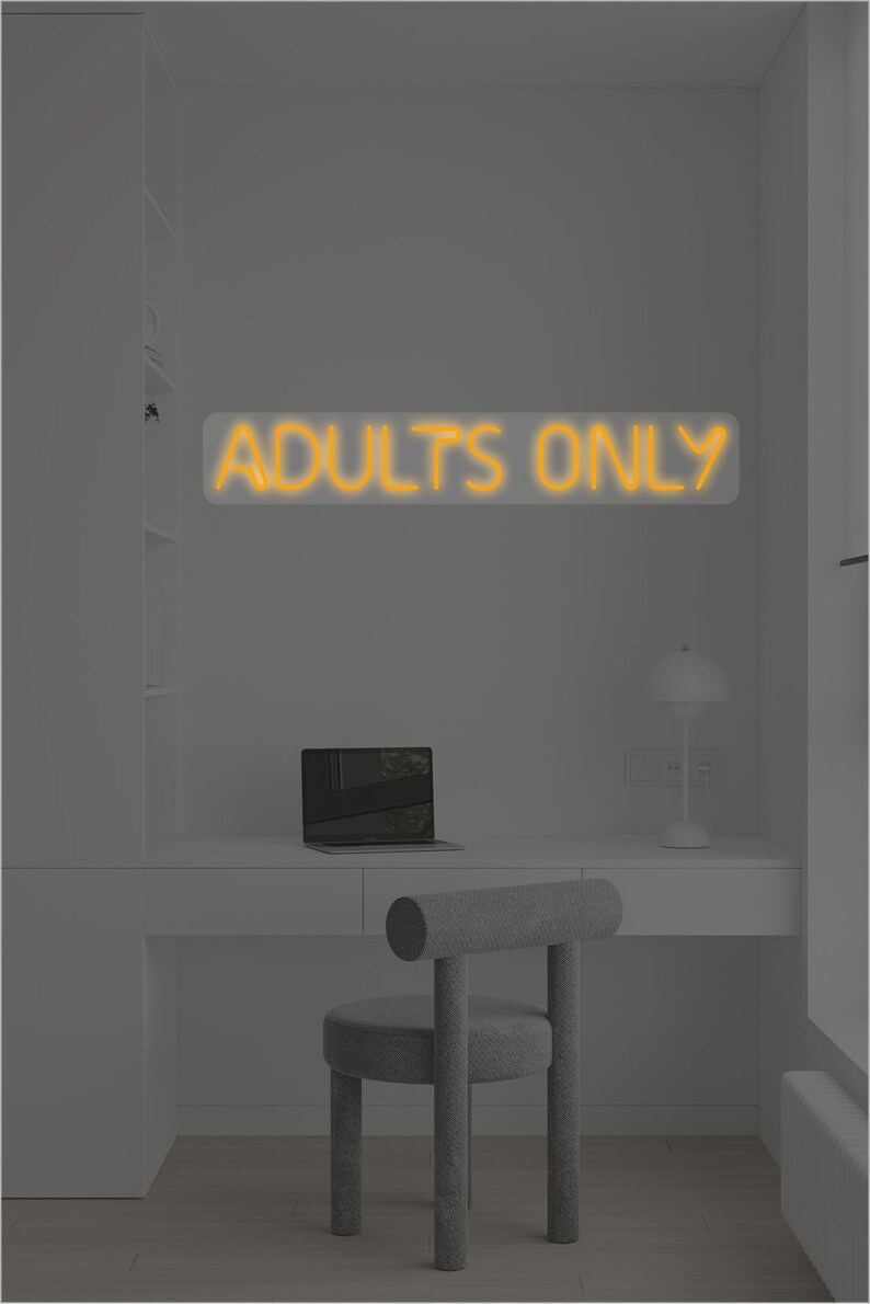 Adults Only LED Neon Sign | 18+ Icon Decor for Bar | Navigation Wall ...
