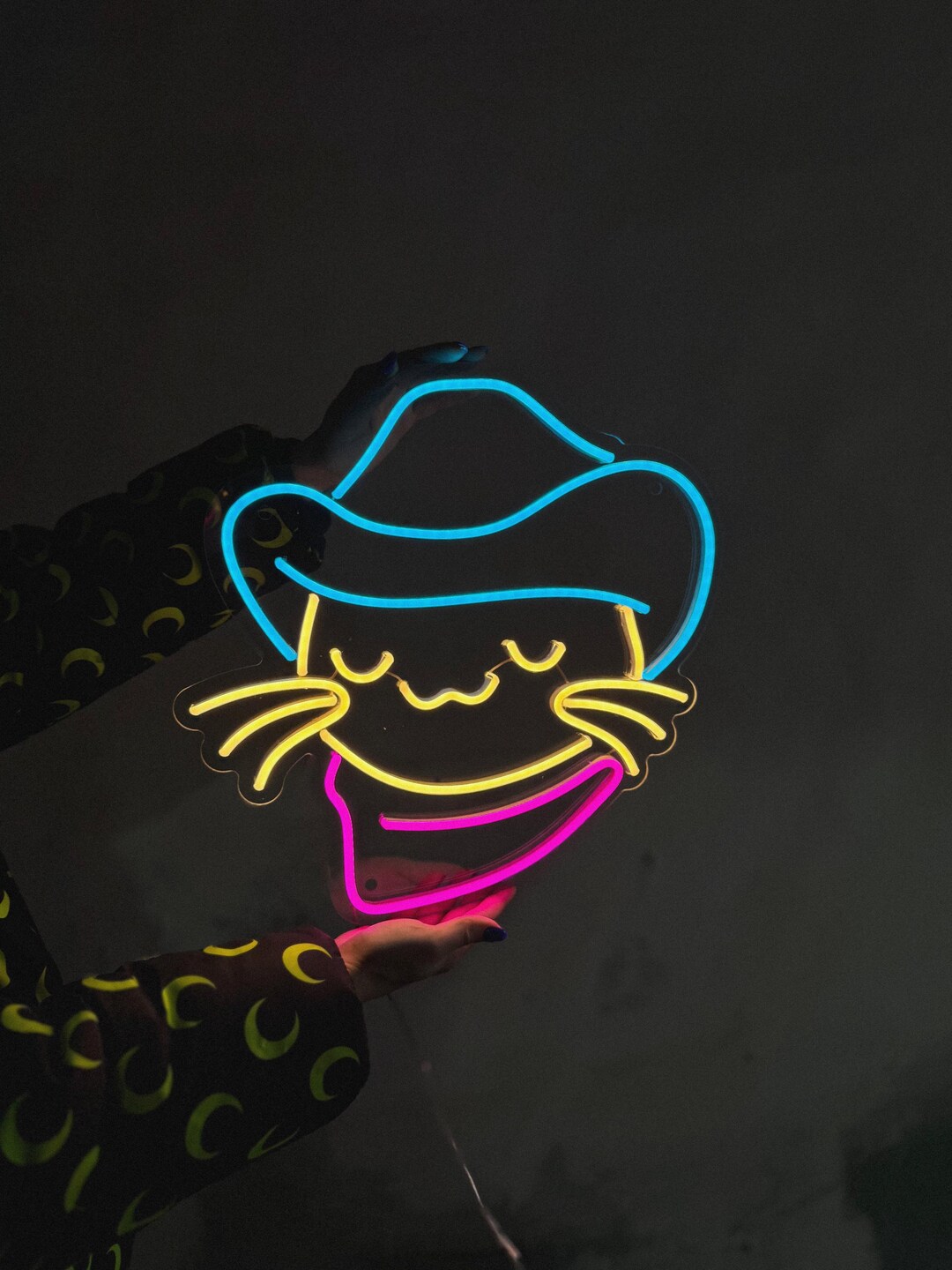 Cowboy Cat LED Neon Sign | Meowdy in Cowboy Hat | Fun and Quirky ...