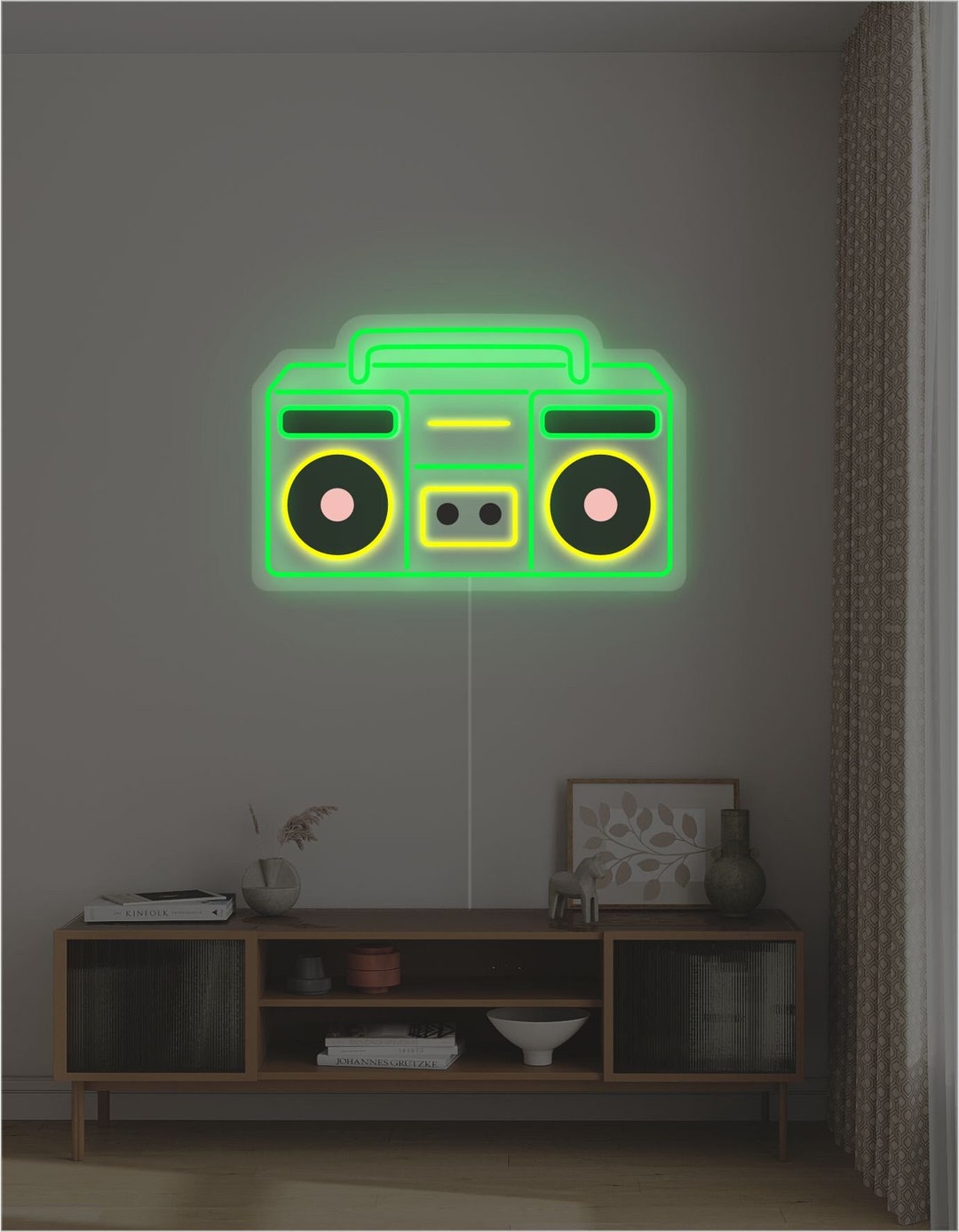 Boombox Led Neon Sign, Retro Party, Music Wall Décor, 90s Theme Party ...