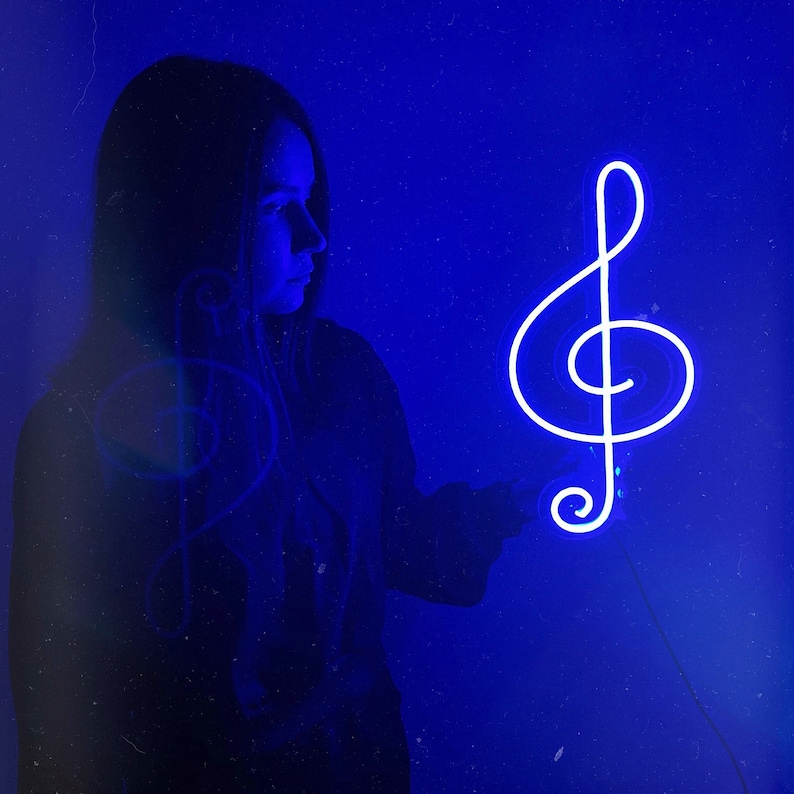 Treble Clef LED Neon Sign Musical Note Wall Decor Choose - Etsy