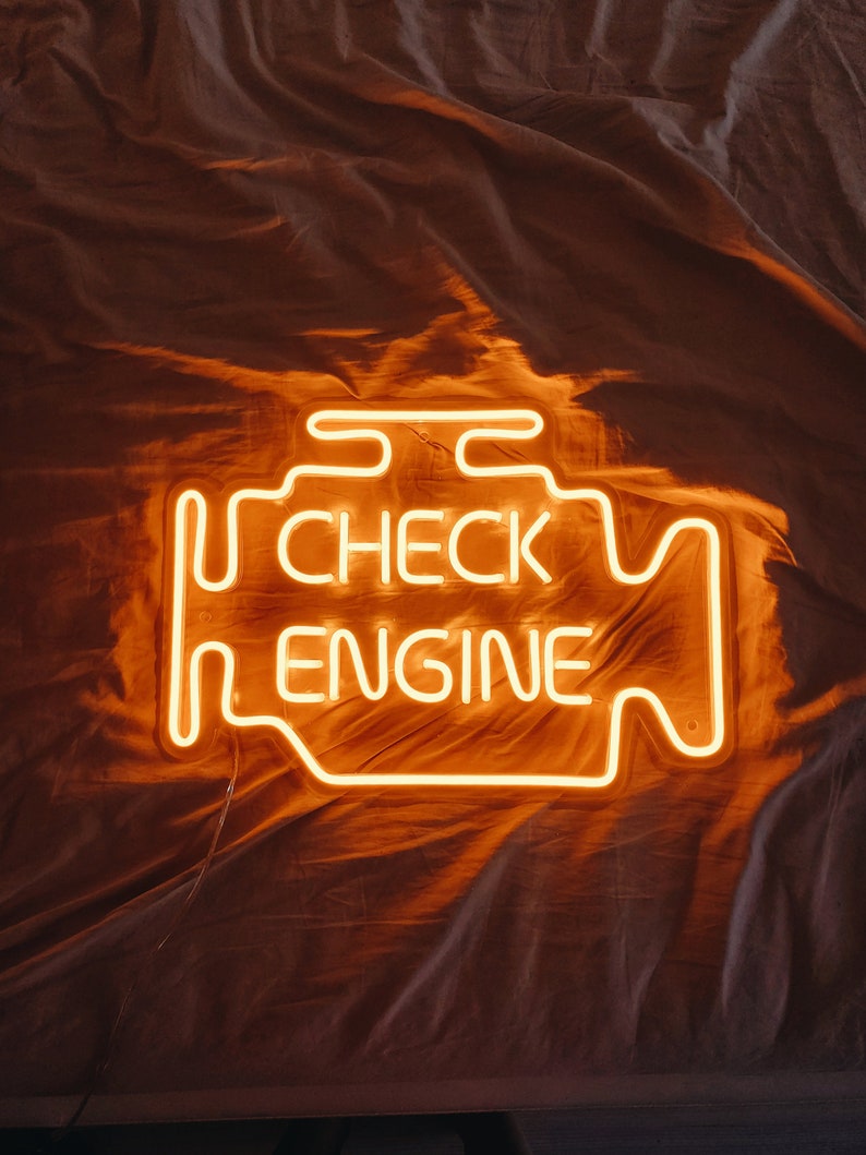Check Engine LED Neon Sign | Perfect Automotive Gift for Dad, Mechanic ...