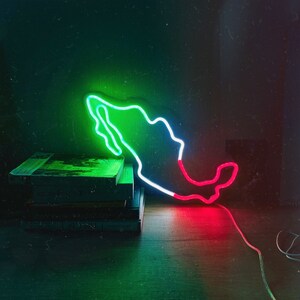 Mexico Map Outline Led Neon Sign | Map for Home Decor - Personalised ...