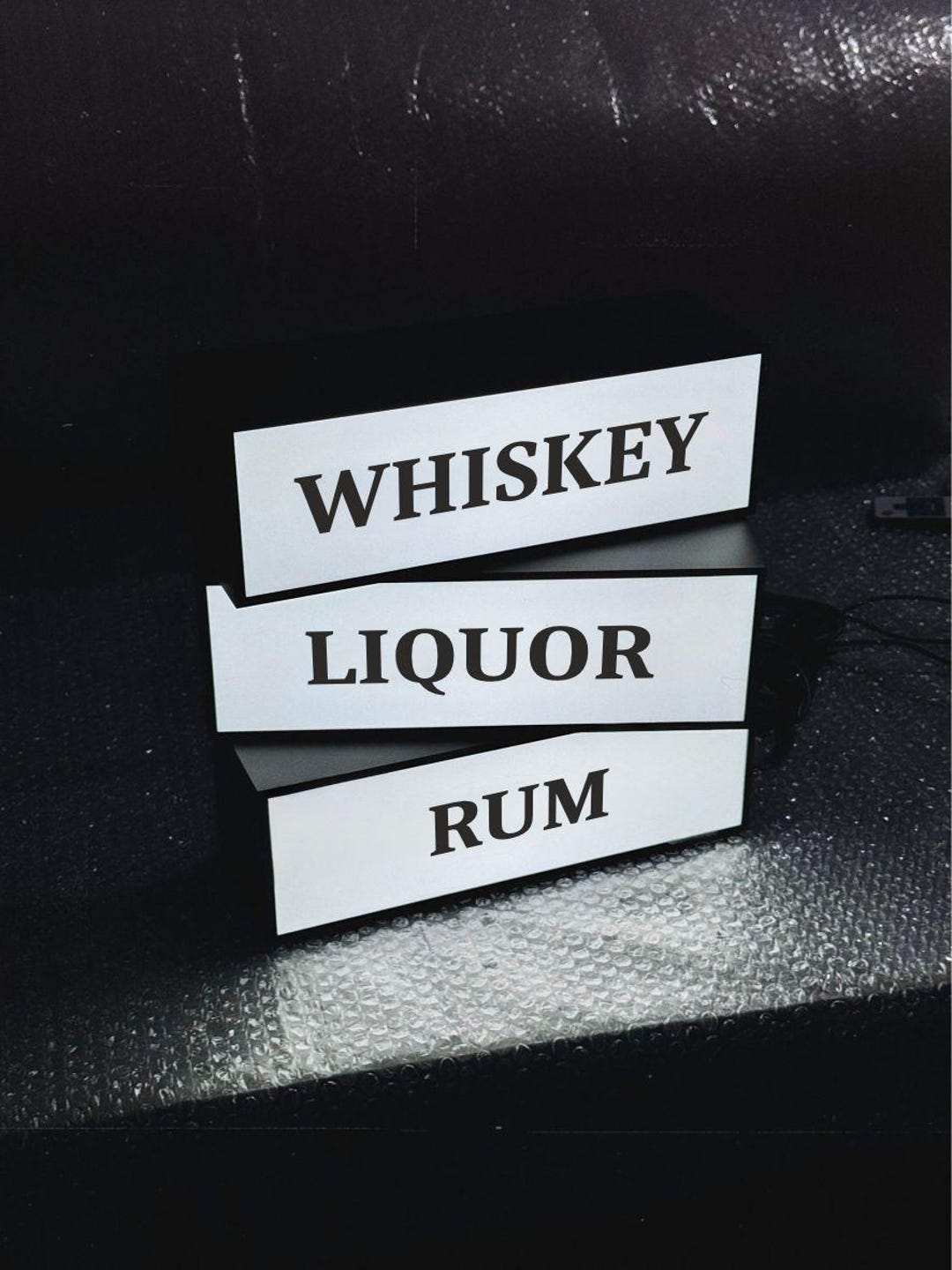 Whiskey Light Box Sign | Liquor Bar LED Sign | Rum Bar Lightbox | Home ...