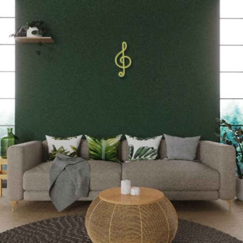 Treble Clef LED Neon Sign Musical Note Wall Decor Choose | Etsy