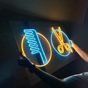 Comb and Scissors Led Neon Sign | Beauty Salon Decor | Hairdresser ...