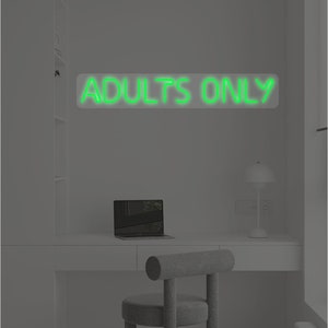 Adults Only LED Neon Sign | 18+ Icon Decor for Bar | Navigation Wall ...