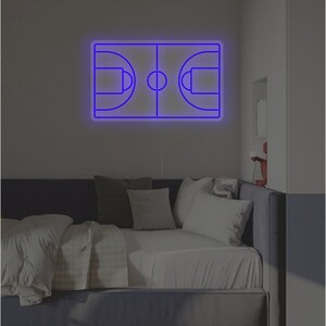Basketball Field LED Neon Sign | Sports Wall Art, Decor for Game Room ...