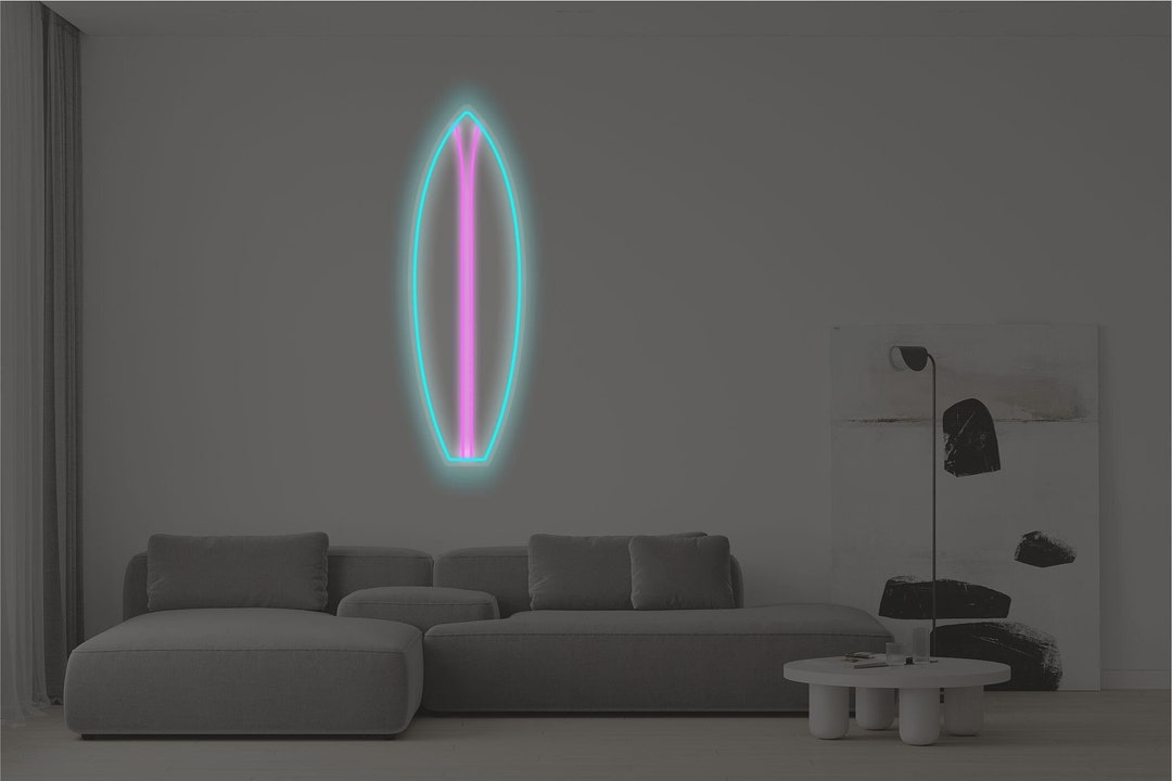 Surfboard LED Neon Sign | Ocean Themed Gifts | Tiki Decor for Surfer ...