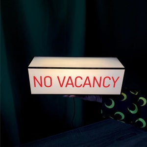No Vacancy Sign Table Light Box Sign for Business USB Powered Light ...