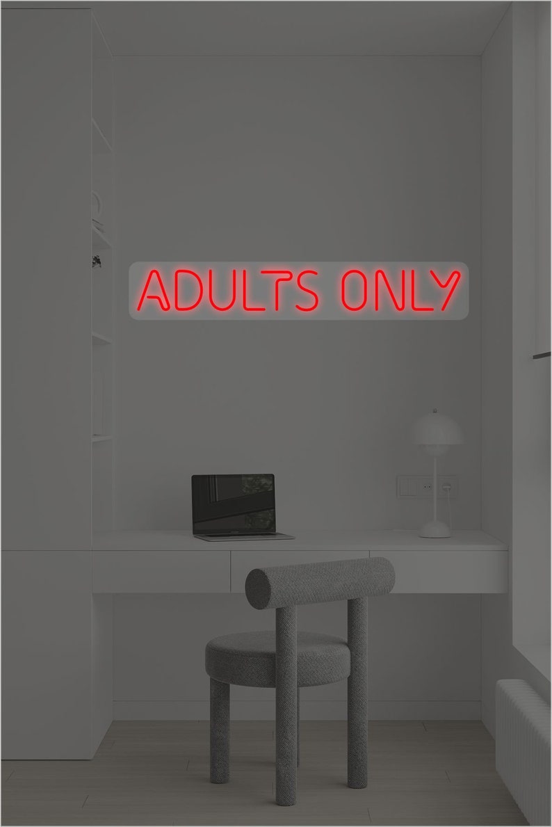 Adults Only LED Neon Sign | 18+ Icon Decor for Bar | Navigation Wall ...