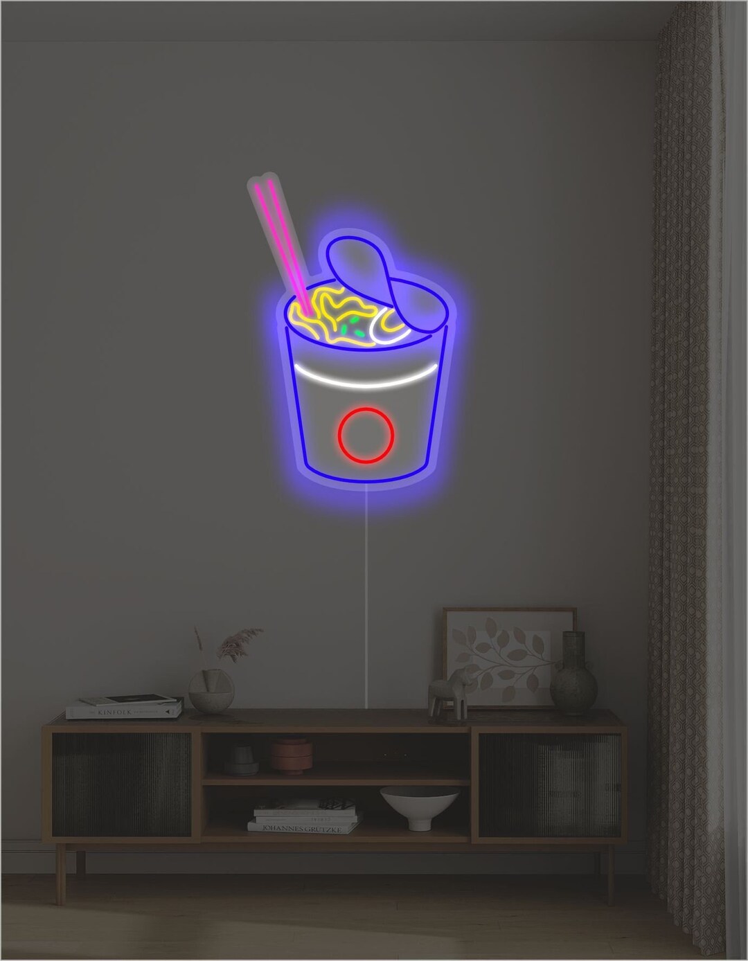 Instant Cup Noodles LED Neon Sign Ramen Noodles Sign Japanese Food Wall ...