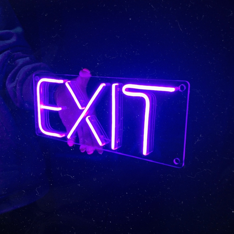 Exit LED Neon Sign Directional Exit Sign Business Exit - Etsy