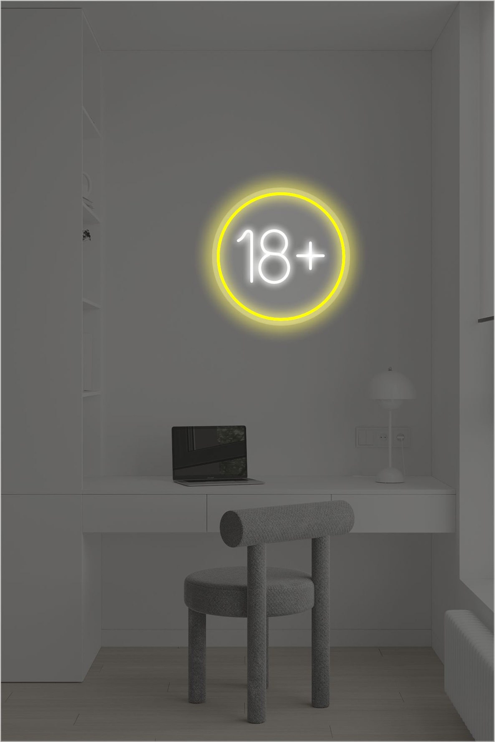 Adults Only LED Neon Sign | 18+ Icon Decor for Bar | Navigation Wall ...