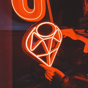 Diamond LED Neon Sign | Minimalistic Geometric Decor - Choose Your ...