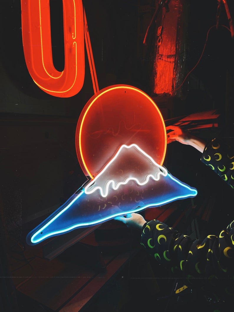 Fuji Mountain LED Neon Sign - Japanese Home Decor and Travel Wall Art ...