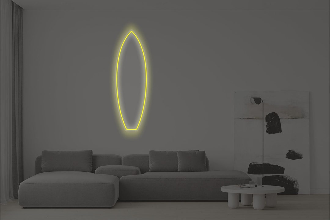 Surfboard LED Neon Sign | Ocean Themed Gifts | Tiki Decor for Surfer ...