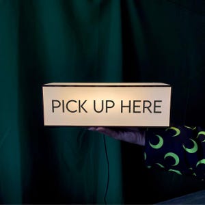 Pick up Here Sign | Table and Wall Light Box | Sign for Business | USB ...