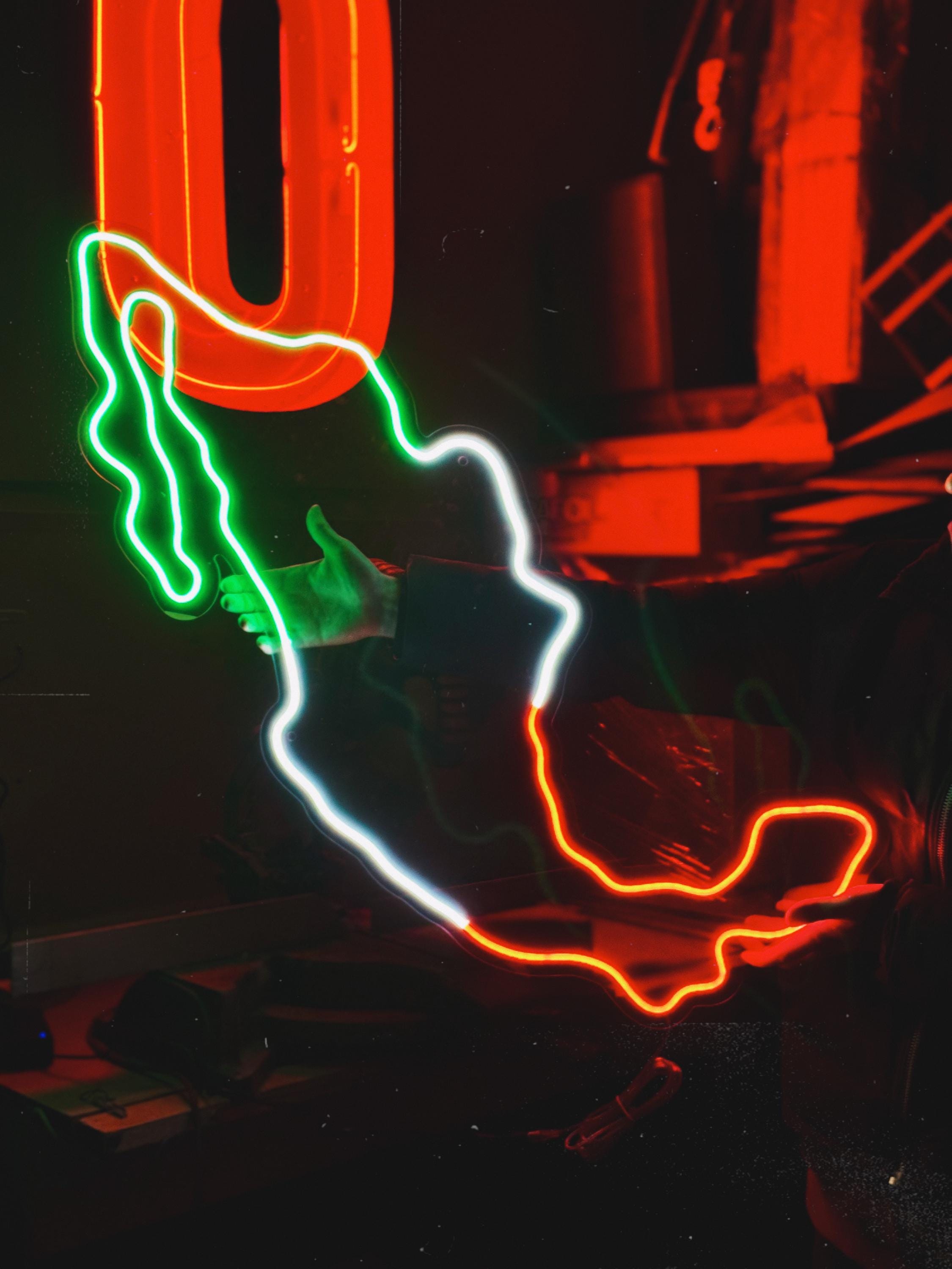 Custom Mexico Map Outline LED Neon Sign | Home Decor Light ...