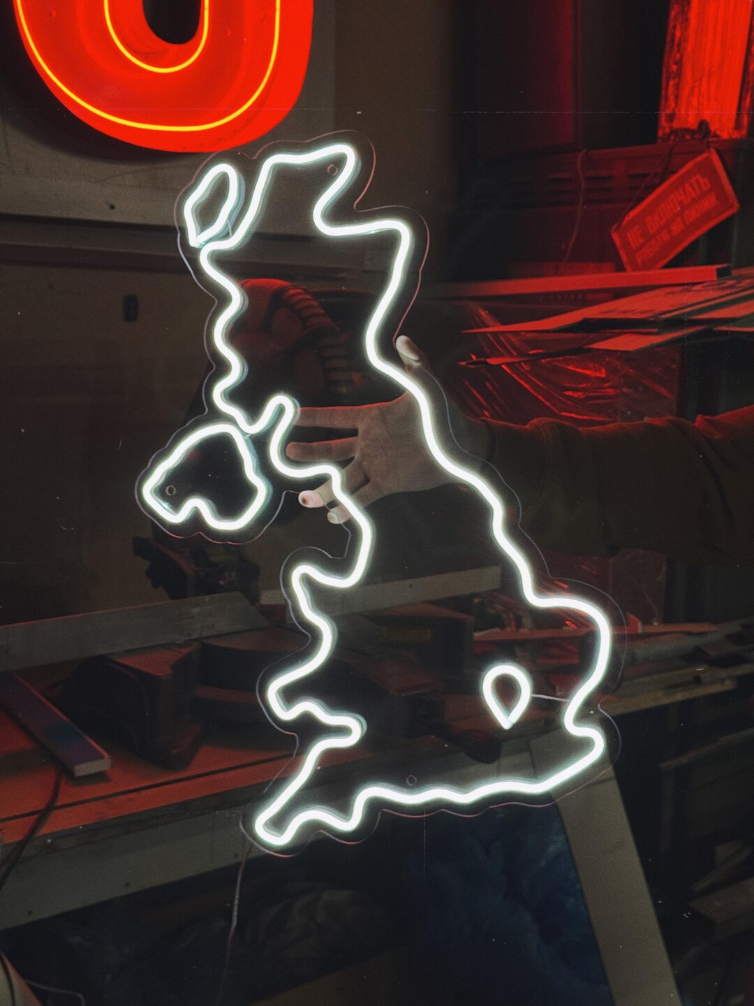 UK Map LED Neon Sign | London Indicator Map Minimalist Home Decor ...