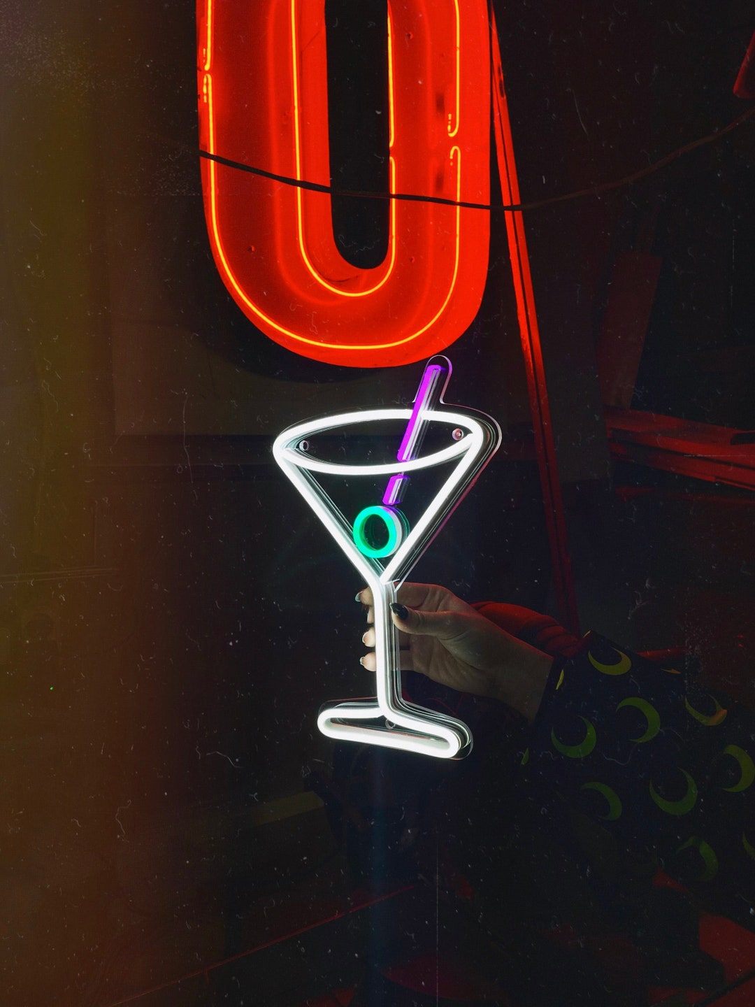 Martini Glass LED Neon Sign | Home Bar Wall Decor | Cocktail Bar Sign ...