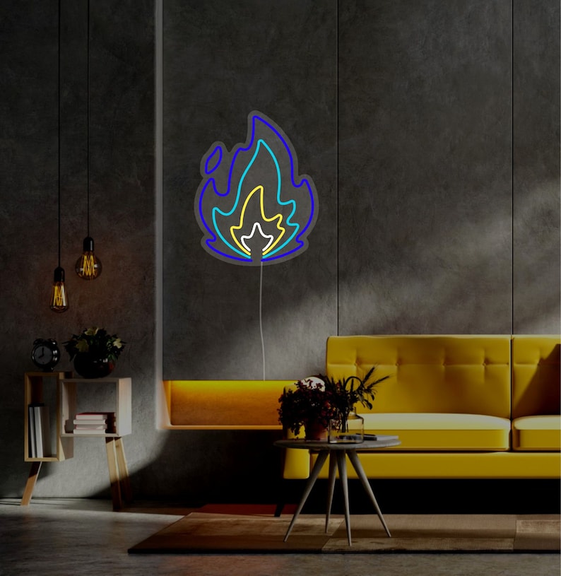 Fire LED Neon Sign Flame Neon Wall Art Aesthetic Room - Etsy