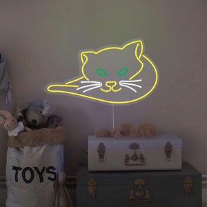 Lying Cat LED Neon Sign Animal Light Decor Pet Wall Art - Etsy