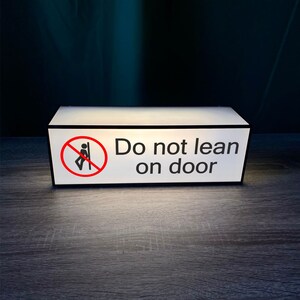 Do Not Lean on Door Sign Table Light Box Sign for Business USB Powered ...