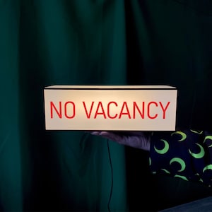 No Vacancy Sign Table Light Box Sign for Business USB Powered Light ...