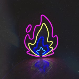 Fire LED Neon Sign | Flame Neon Wall Art | Aesthetic Room Decor | Wall ...