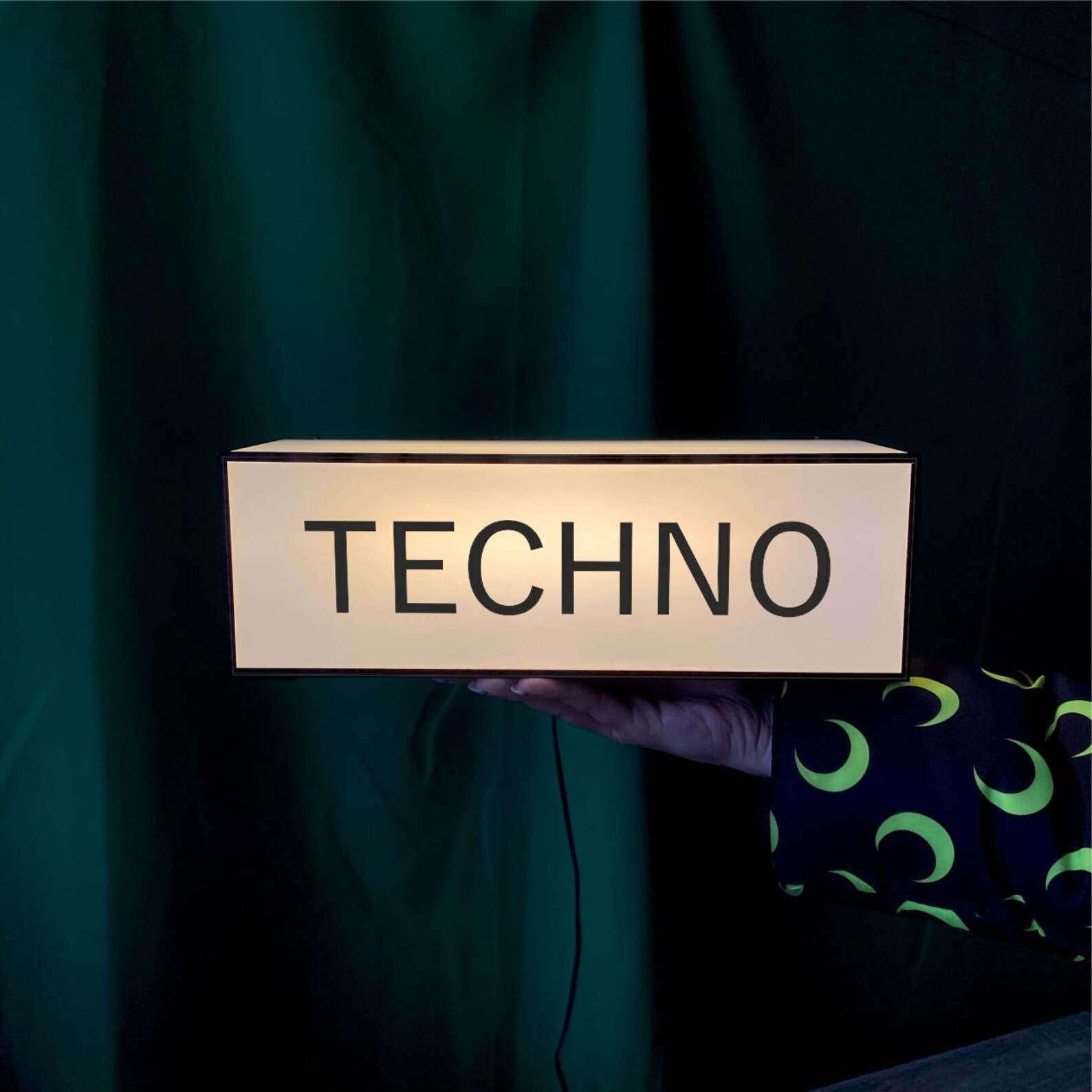 Techno Sign | Small Table and Wall Lamp | USB Powered Light Sign - Etsy