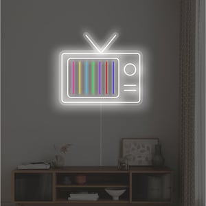 Retro TV Led Neon Sign - Vintage Old TV Set With TV Interference No ...