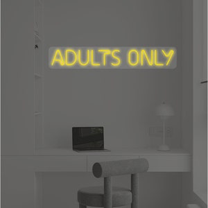 Adults Only LED Neon Sign | 18+ Icon Decor for Bar | Navigation Wall ...