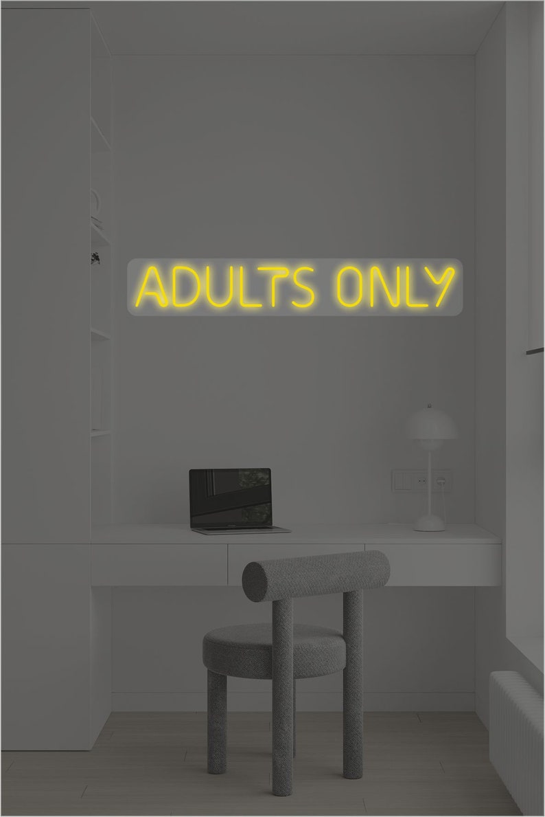 Adults Only LED Neon Sign | 18+ Icon Decor for Bar | Navigation Wall ...