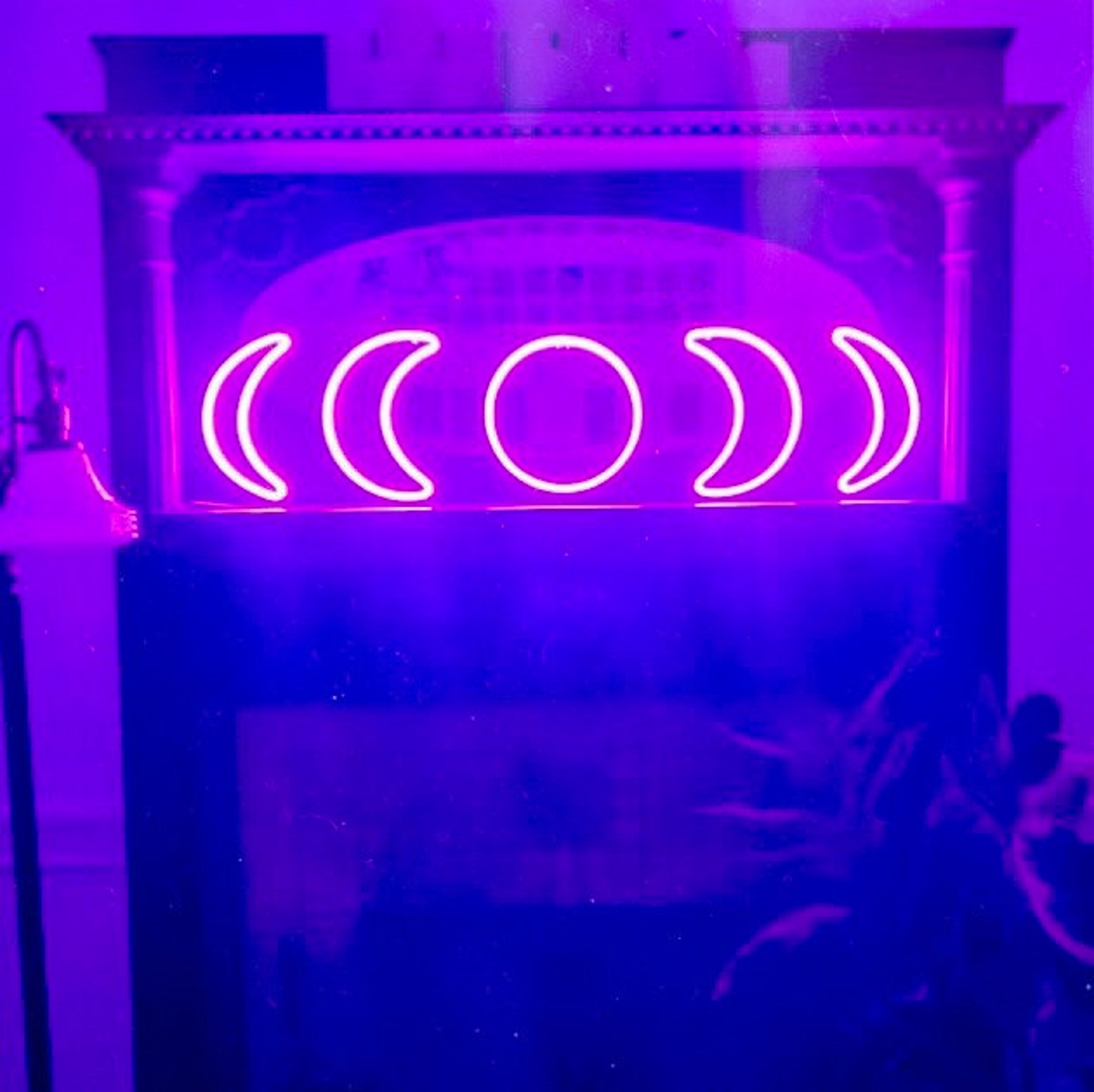 Moon Phase LED Neon Sign | Lunar Wall Decor for Home | Boho Astrology ...