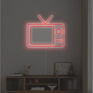 Retro TV Led Neon Sign - Vintage Old TV Set With TV Interference No ...