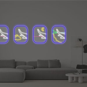 Plane Window Led Neon Sign | Travel Art Home Decor | Sunset &sunrise ...