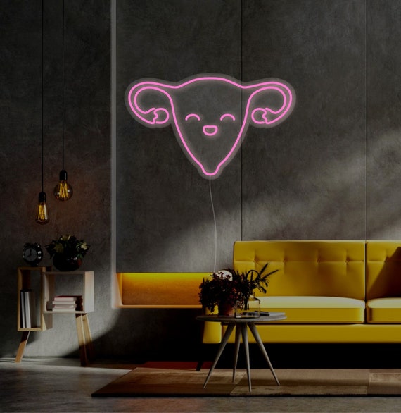 Uterus LED Neon Sign Feminist Wall Decor Kawaii Cuterus - Etsy