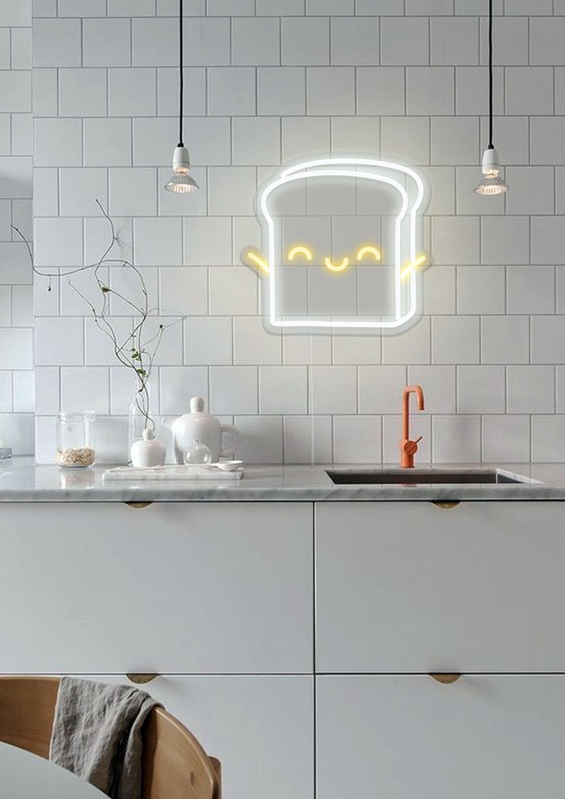 Cute Toast LED Neon Sign | Kawaii Breakfast Gift | Kids Room, Kitchen ...