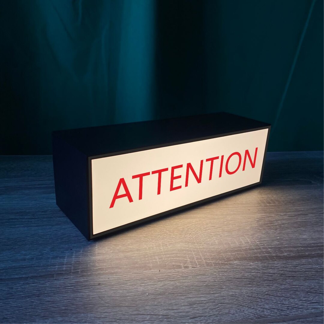 Attention Sign | Small Table and Wall Lamp: Personalized Light Box for ...
